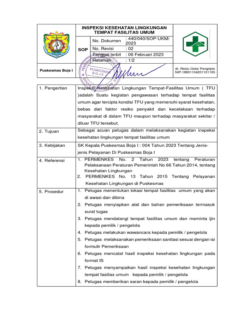 Sop Ikl Tfu 2023 (Oke) | PDF