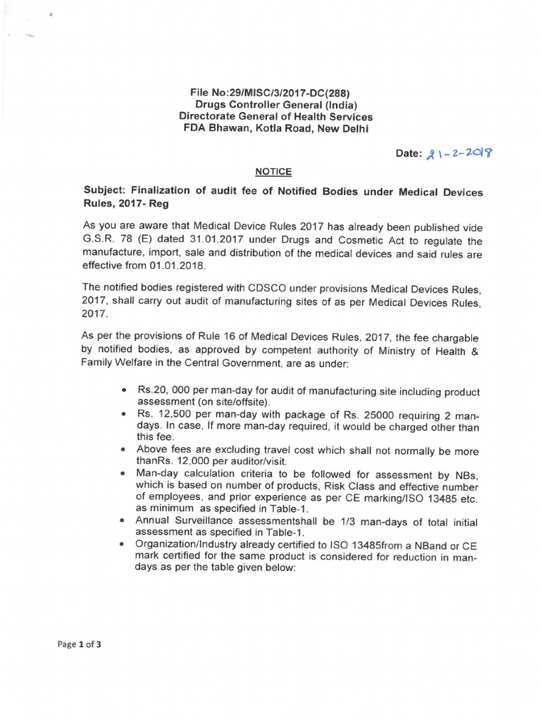Cdsco NB Audit Fee Structure | PDF Cdsco NB Audit Fee Structure | PDF