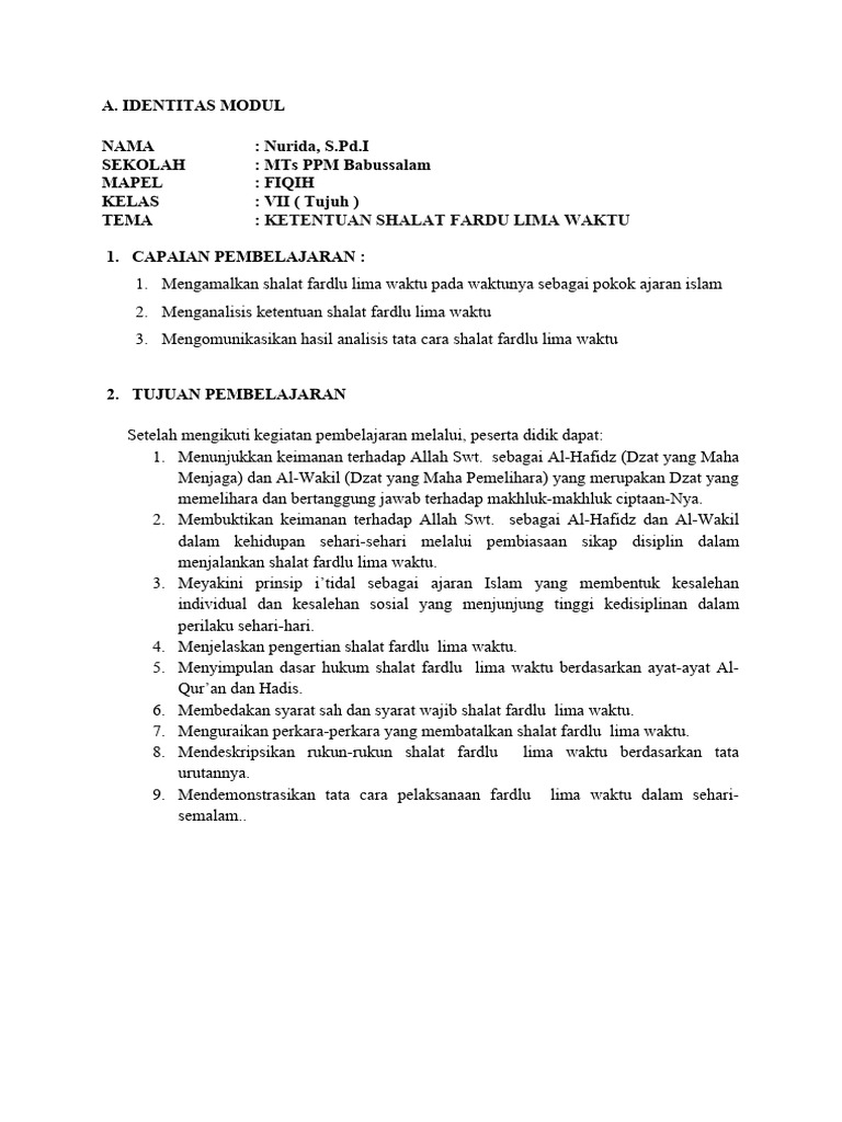 Shalat Lima Waktu | PDF