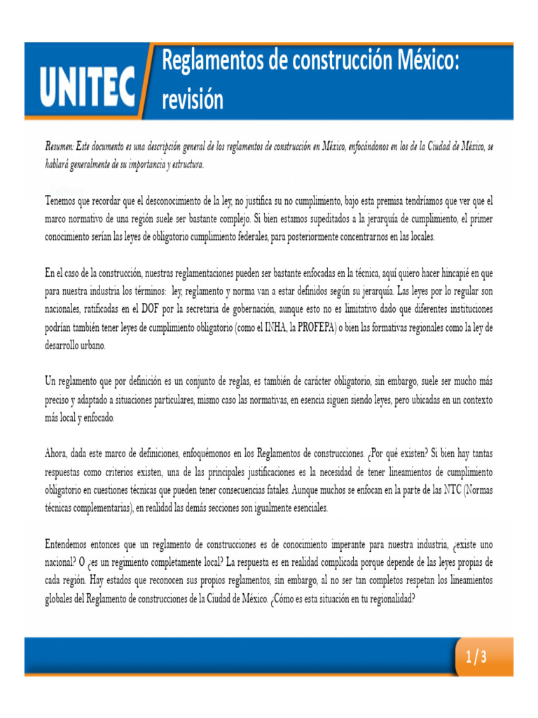 S1. Reglamentos de Construcción Mexico | PDF | Regulación | México