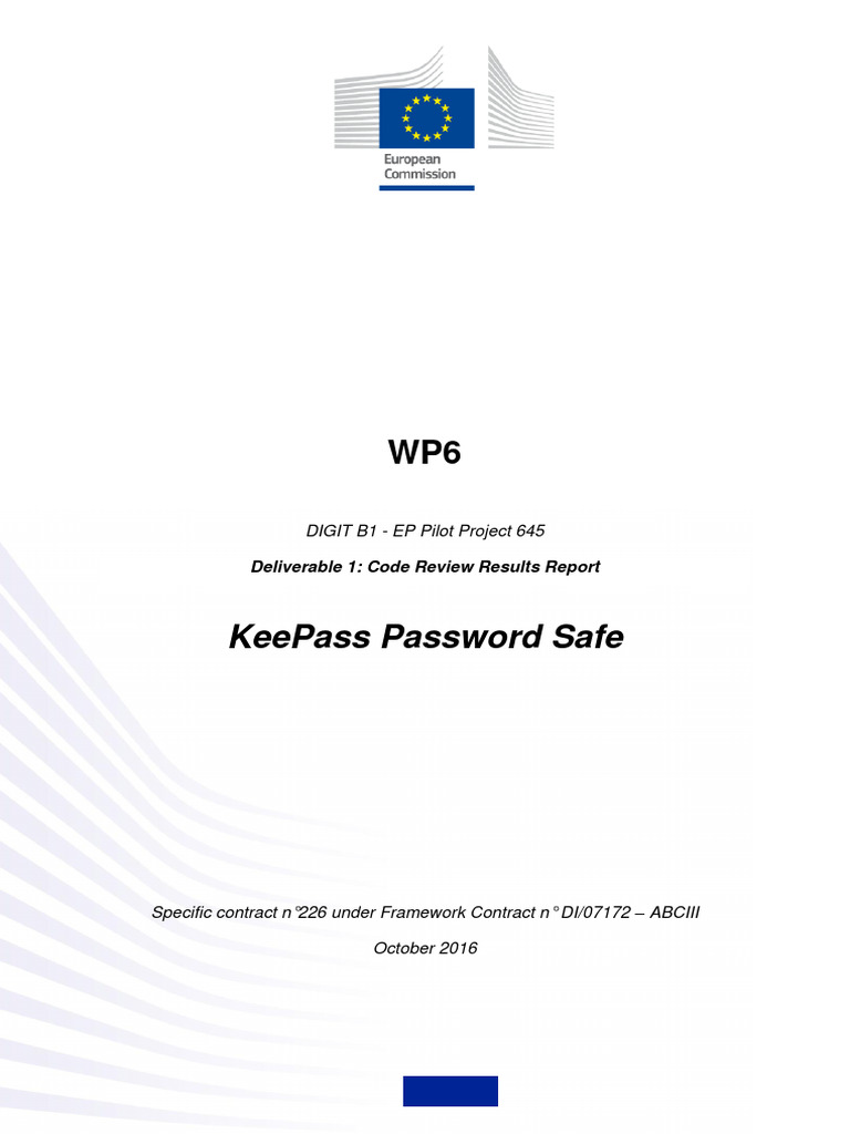 DLV WP6 - 01 - KeePass Code Review Results Report - Published | PDF