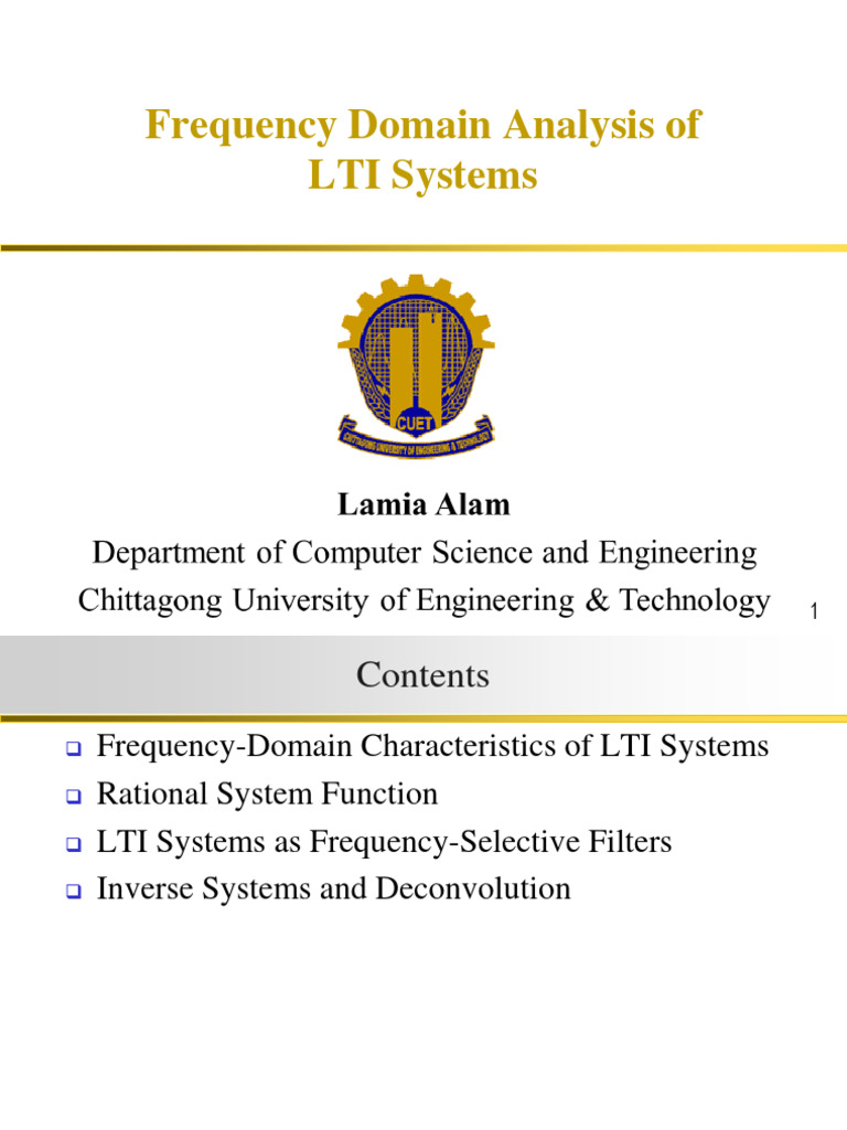 LTI Systems Frequency Analysis | PDF | Telecommunications Engineering | Mathematical Analysis