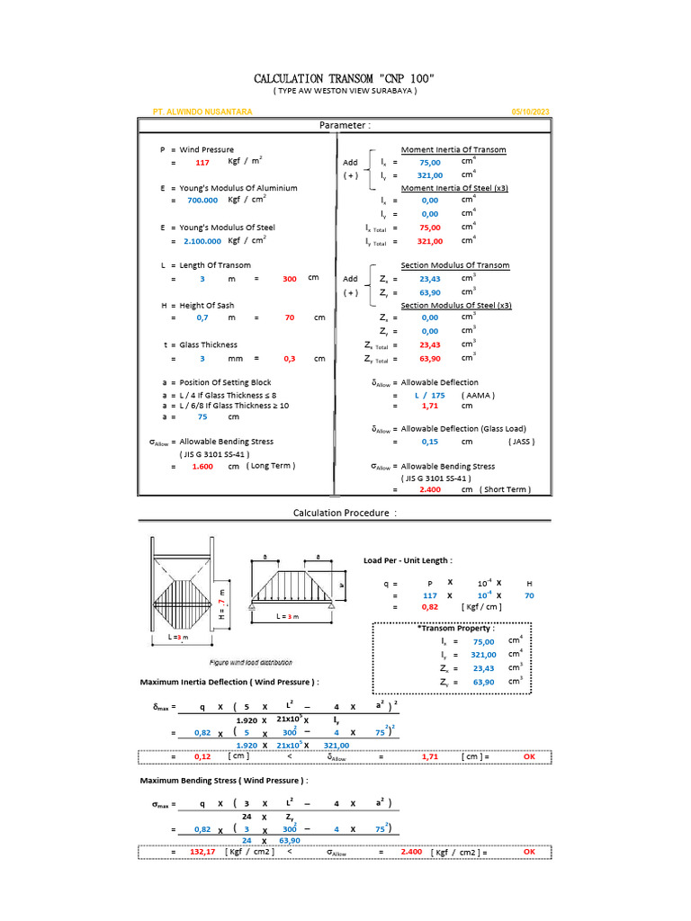 Perhitungan CNP 100X50X20X3,2 Type Aw | PDF | Bending | Applied And ...