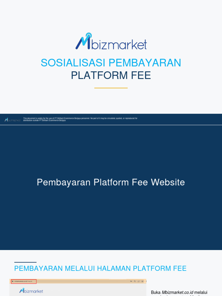 Panduan Pembayaran Platform Fee Mbizmarket | PDF | Bisnis | Pengelolaan ...