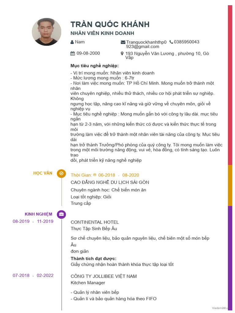 Tran Quoc Khanh CV Vieclam24h vn1697161755 169716175884 | PDF