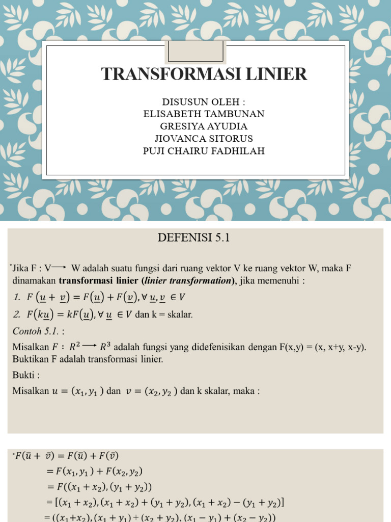 Transformasi Linier Final | PDF