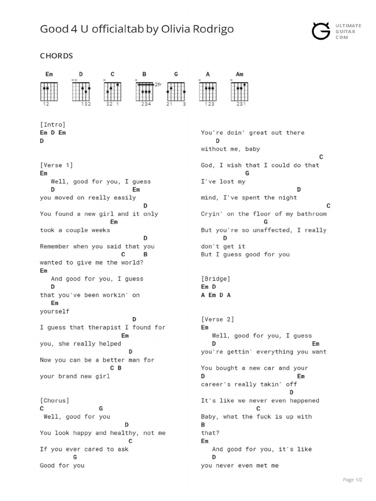 Good 4 U Official Tab | PDF