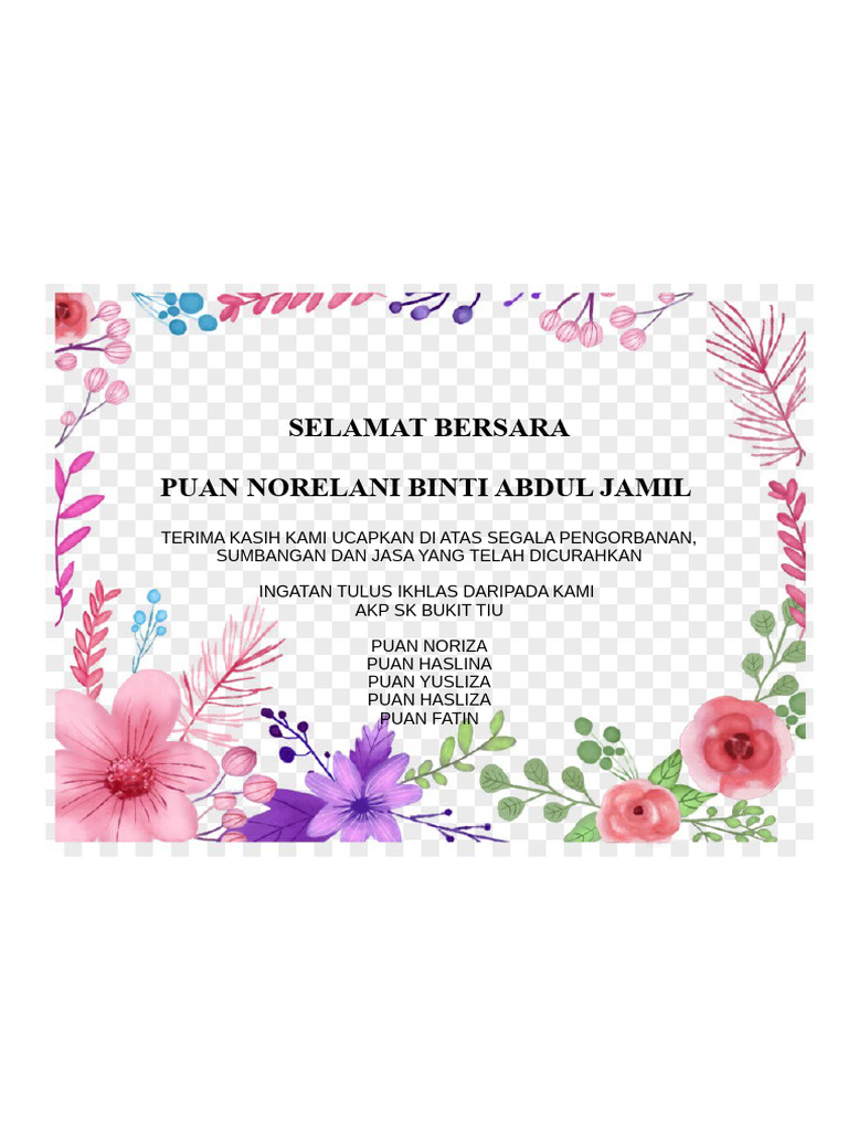 Kad Ucapan Persaraan | PDF