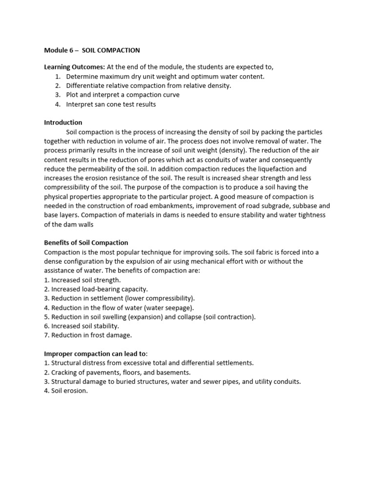 Benefits of Soil Compaction Explained | PDF | Science & Mathematics