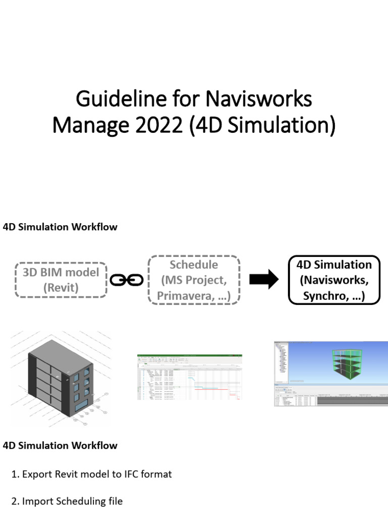 5.3. Guideline For Navisworks Manage (4D Simulation) | PDF | 3 D Computer Graphics | Autodesk Revit