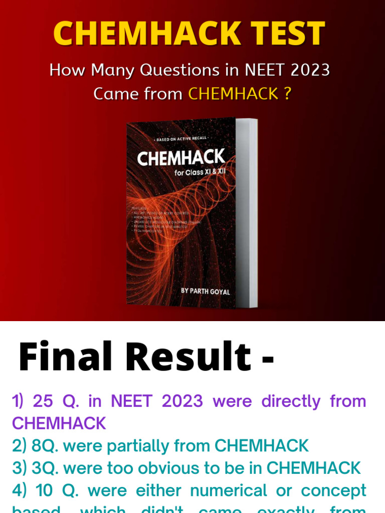 NEET 2023 Questions from Chemhack | PDF