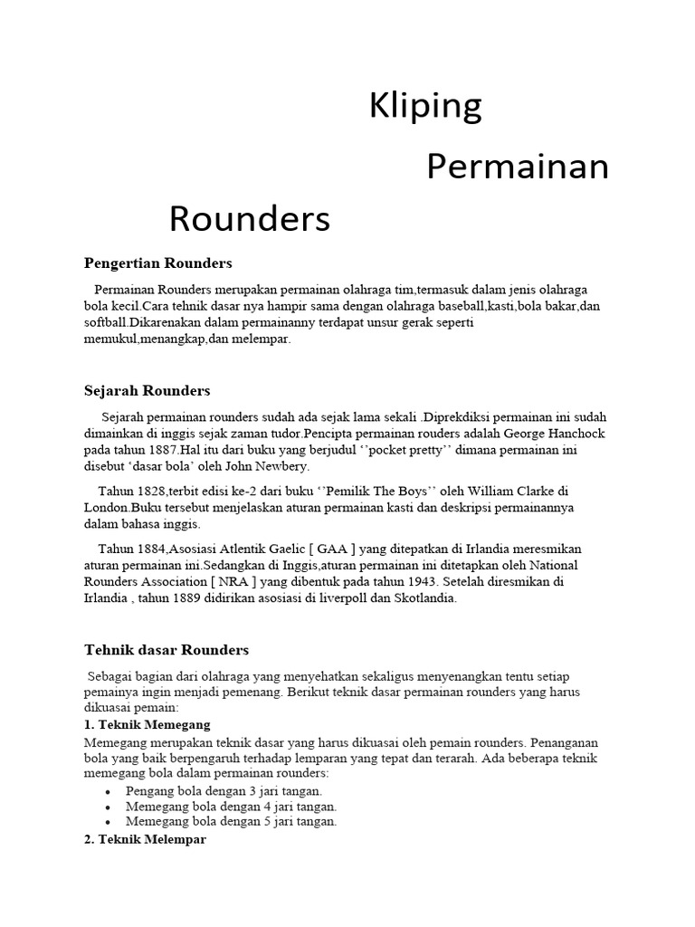 Kliping-Permainan Rounders | PDF
