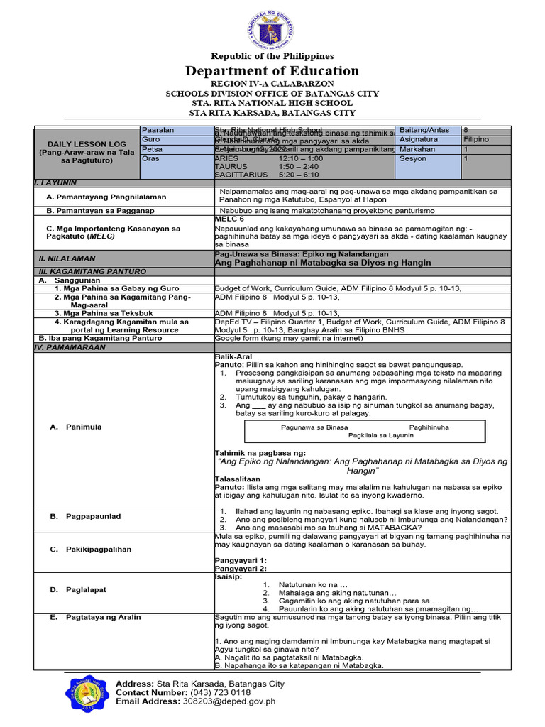 DLP Fil8 Q1 W4 | PDF