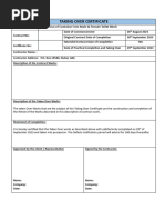 Taking Over Certificate Template | PDF