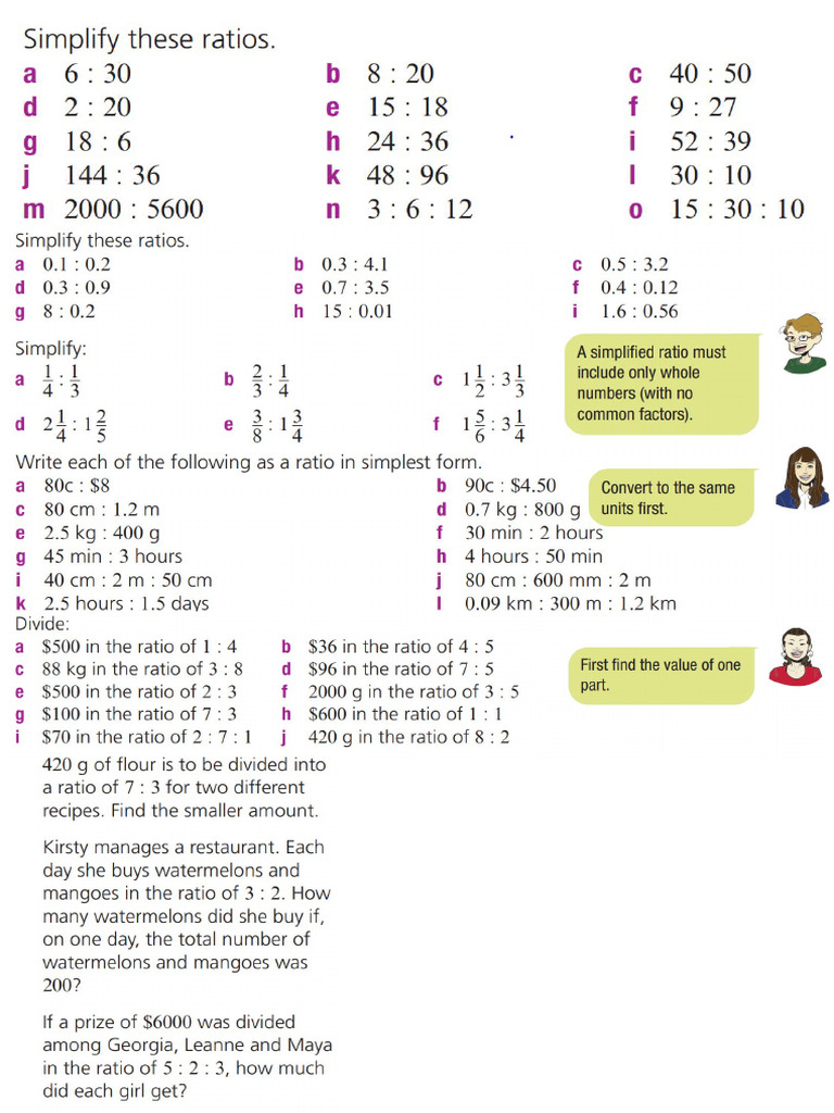 Ratios Year 8 GaT | PDF