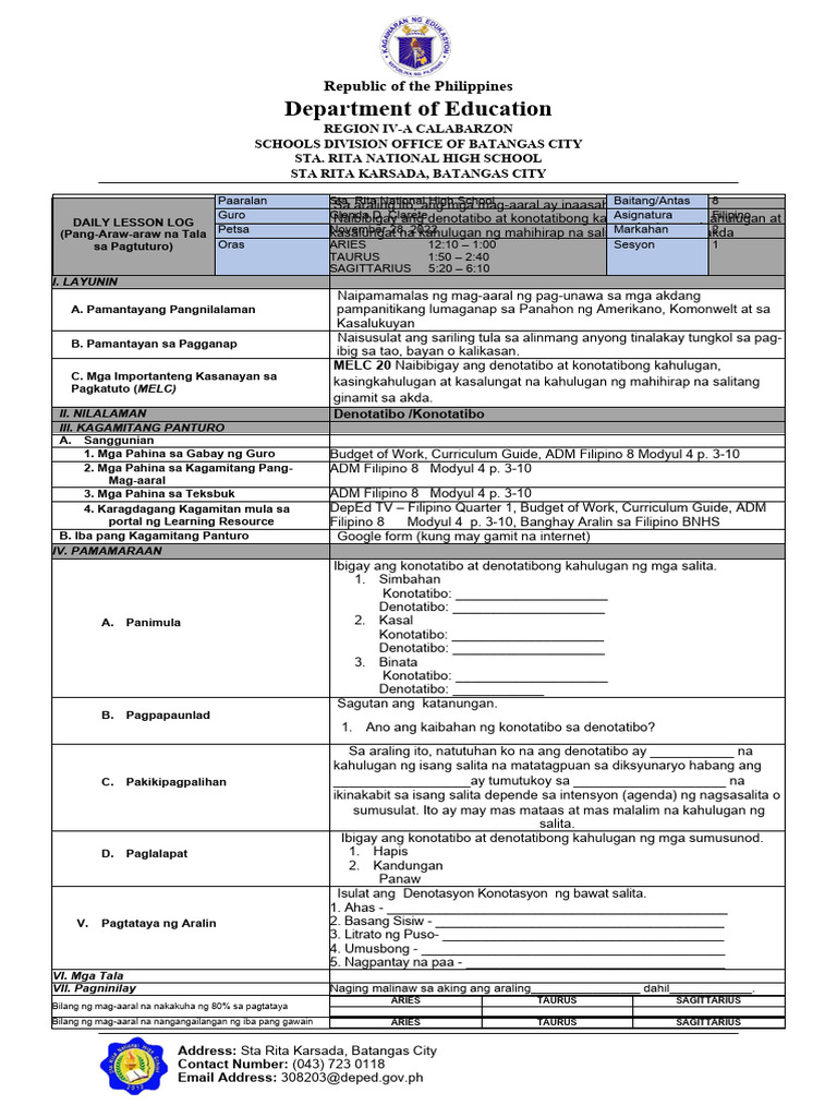 DLP Fil8 Q2 W4 | PDF
