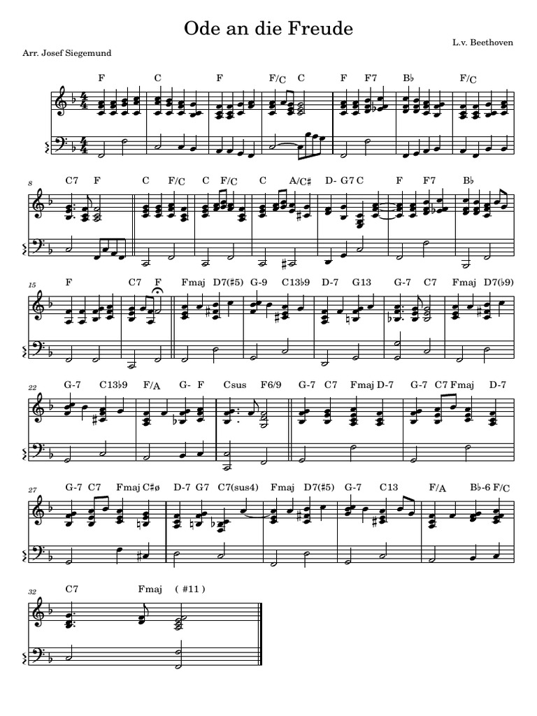 Ode An Die Freude Ode To Joy | PDF