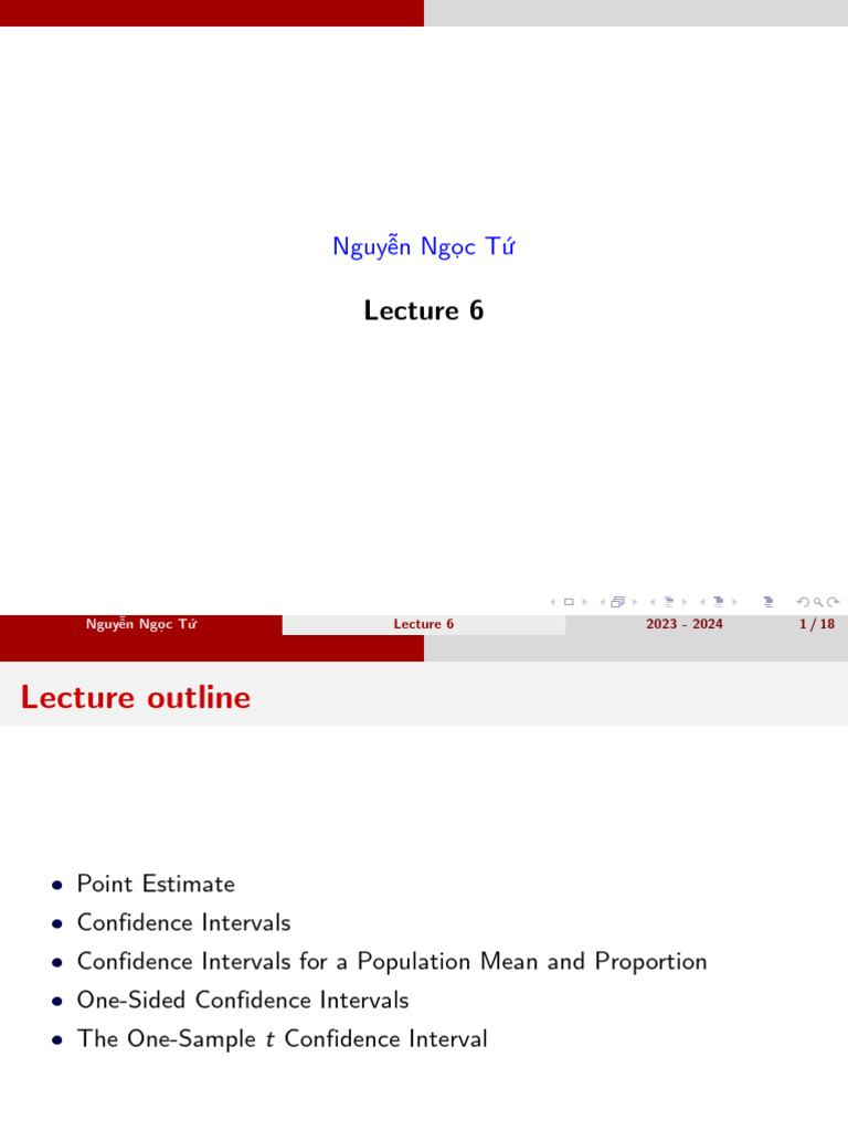 Lecture 6 Estimate Pdf