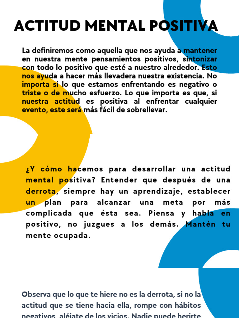 Actitud Mental Positiva | PDF