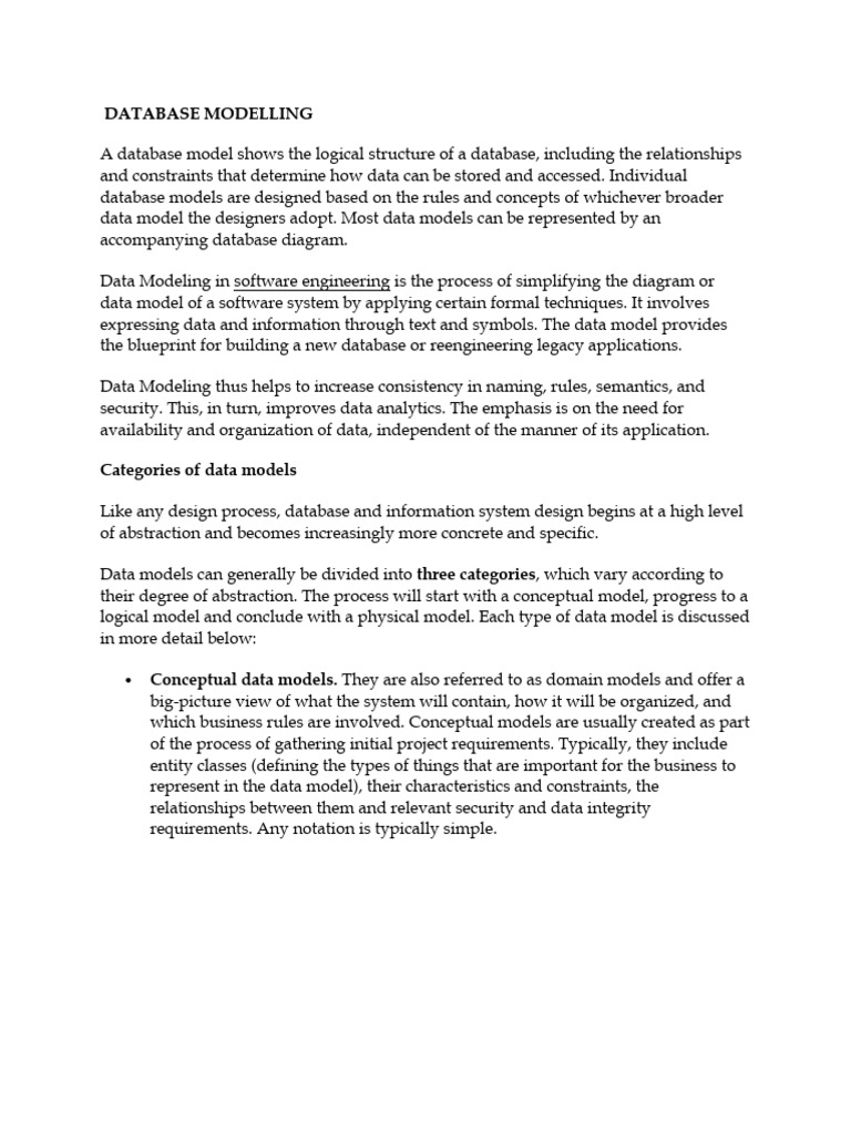 Lesson2 Database Models | PDF | Conceptual Model | Databases Lesson2 Database Models | PDF | Conceptual Model | Databases