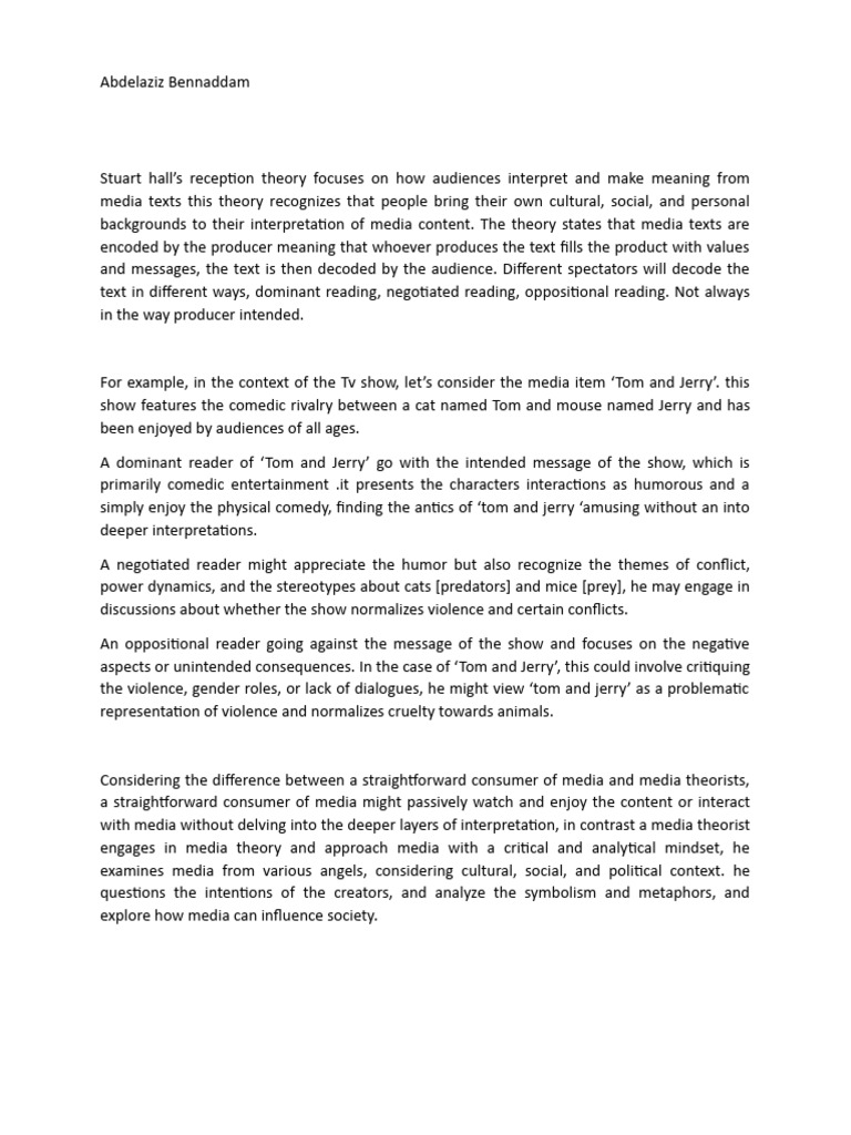 Stuart Hall's Theory | PDF