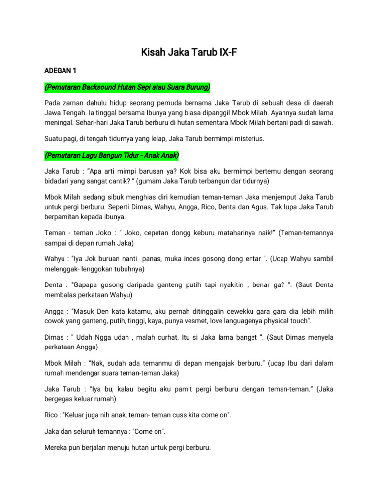 Jaka Tarub IX-F | PDF