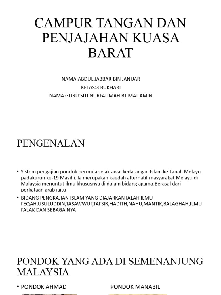 Campur Tangan Dan Penjajahan Kuasa Barat Jabbar | PDF