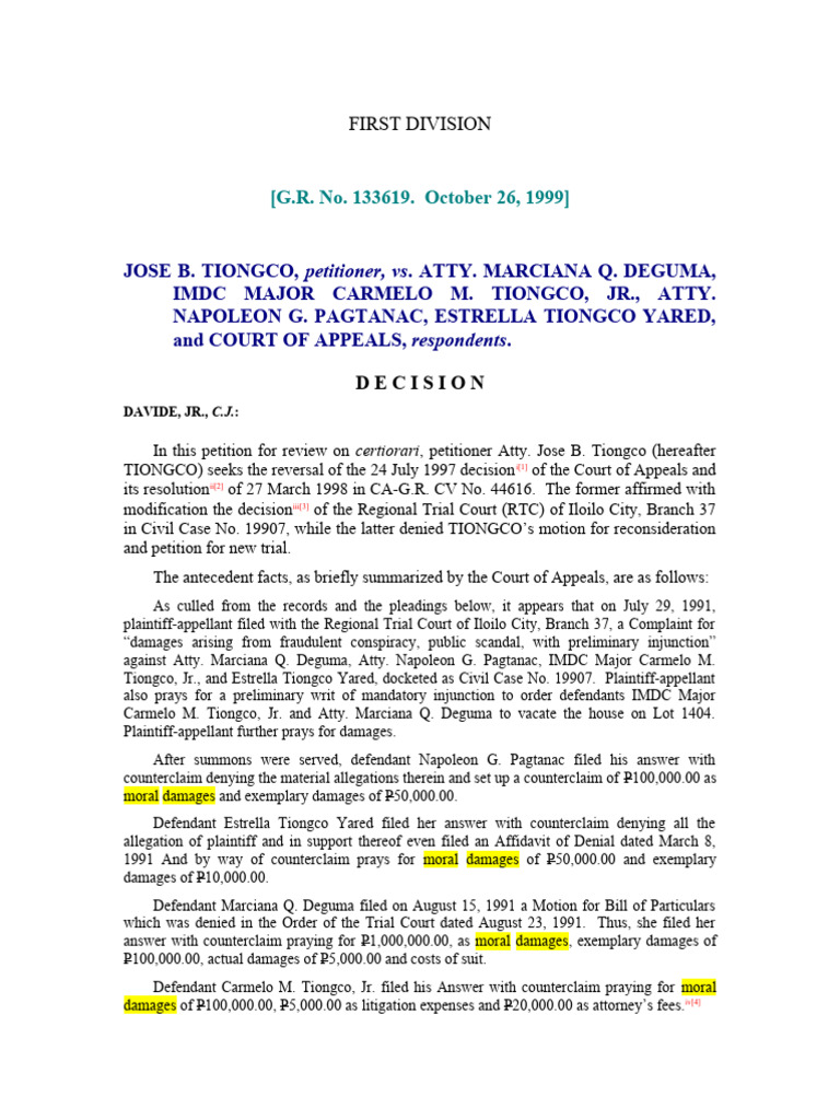 Moral Damages | PDF | Lawsuit | Damages