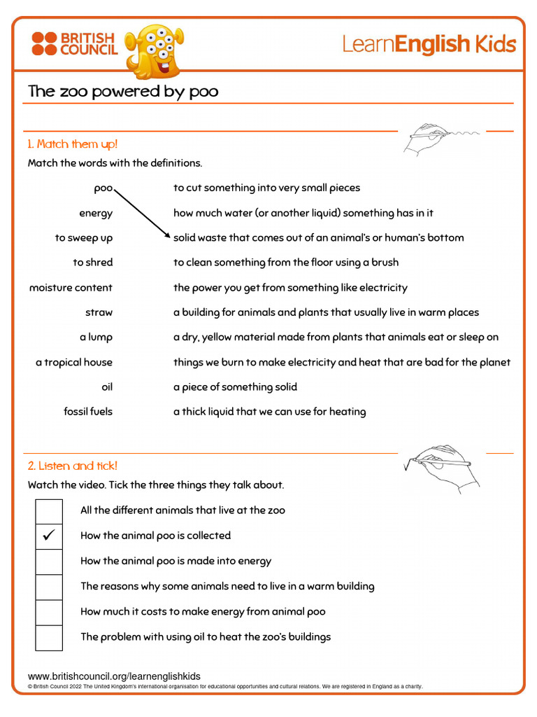 Video Zone The Zoo Powered by Poo Worksheet | PDF | Oil | Fuels