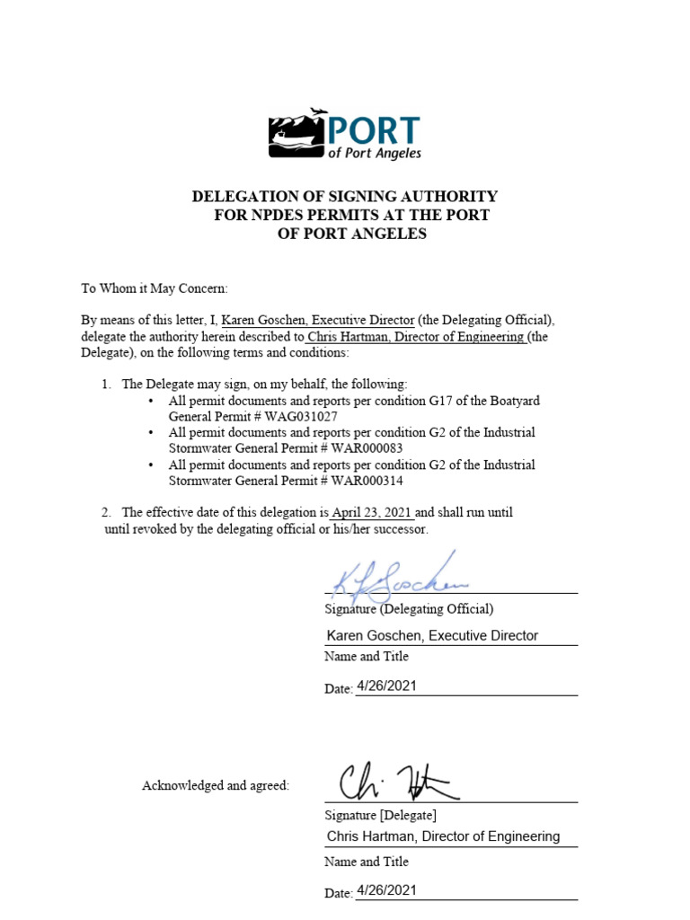 NPDES Delegation-Of-Authority-Letter 2021 | PDF
