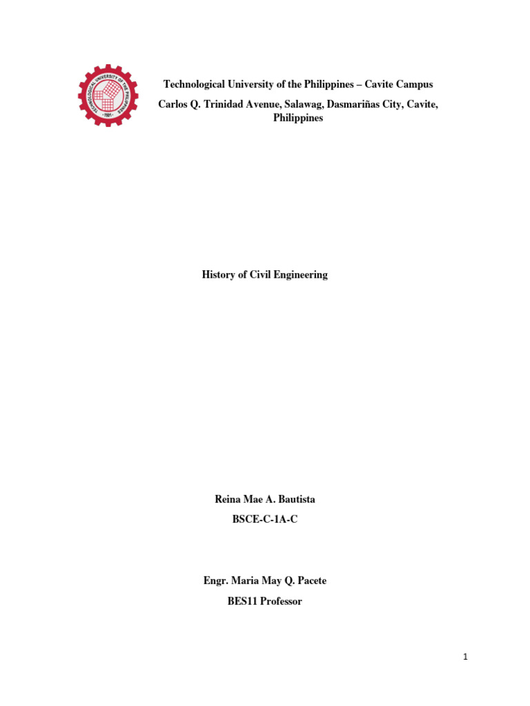 BAUTISTA-Term Paper 1 | PDF | Engineering | Civil Engineering