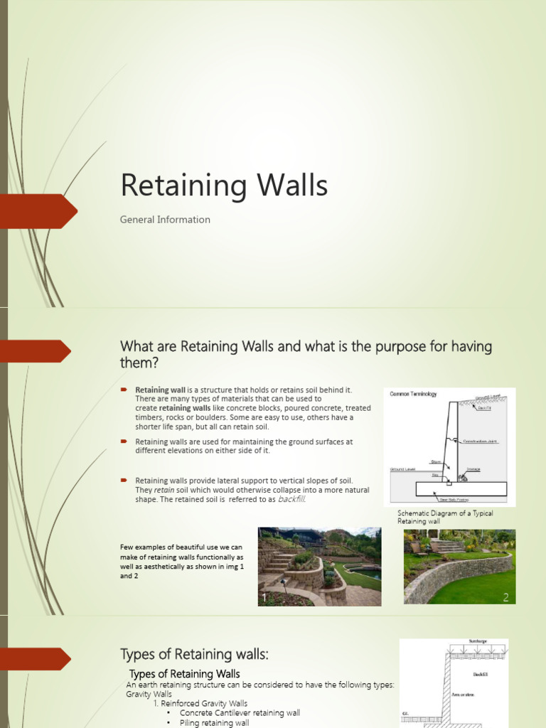RCC Retaining Wall Overview and Images | PDF | Technology & Engineering
