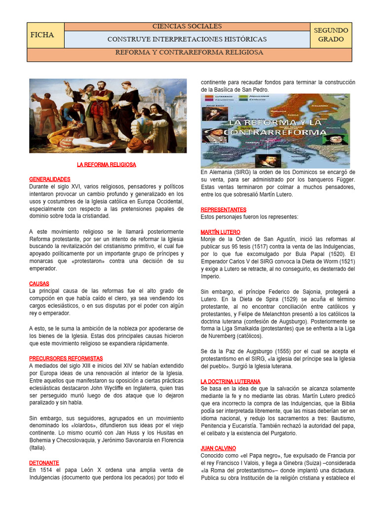Reforma y Contrareforma | PDF | protestantismo | Iglesia Católica