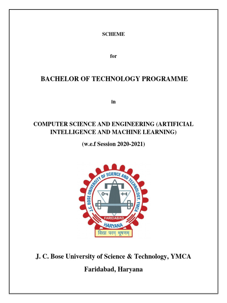 B Tech Computer Science And Engineering Ai And Ml 2020 21 Pdf