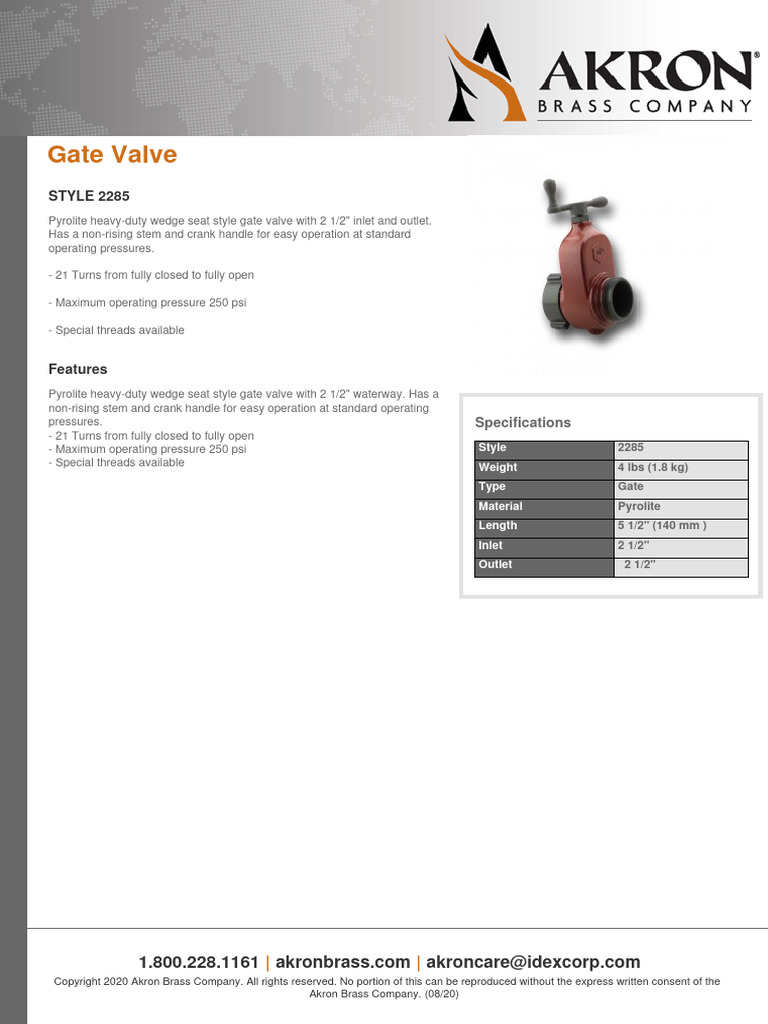 0162 Valvula Akron 2285 PDF | PDF | Valve | Plumbing