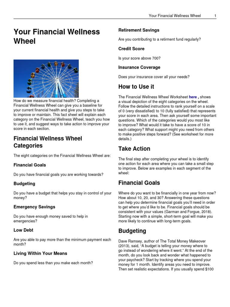 Your Financial Wellness Wheel | PDF