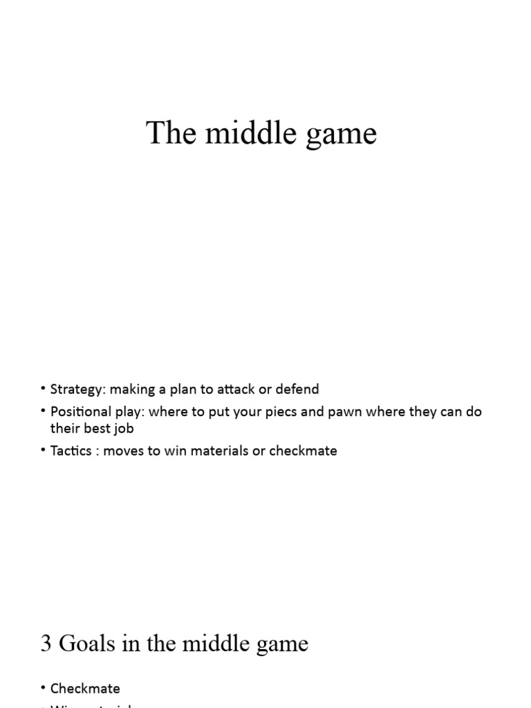 Chess Middle Game Strategy Guide | PDF