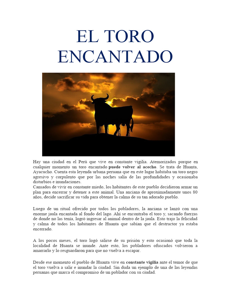 Leyenda del Toro Encantado en Huanta | PDF | Historia