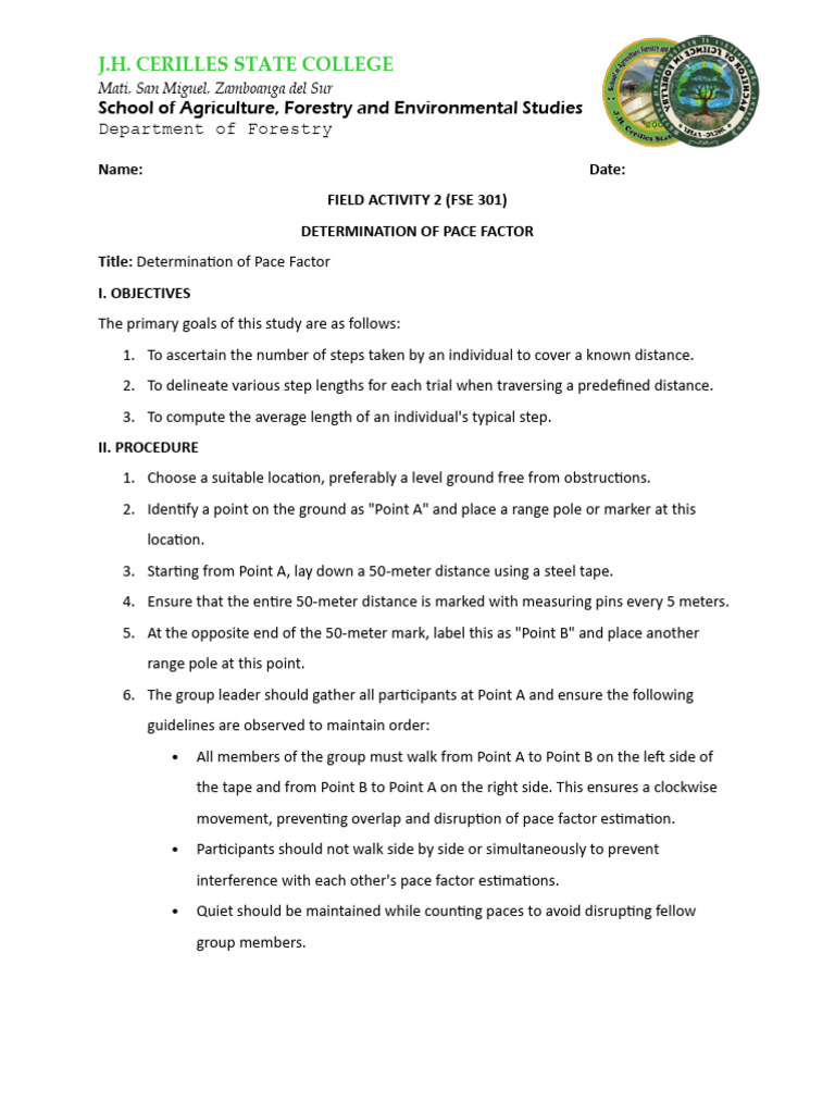 Field Activity 2 FSE 301 | PDF