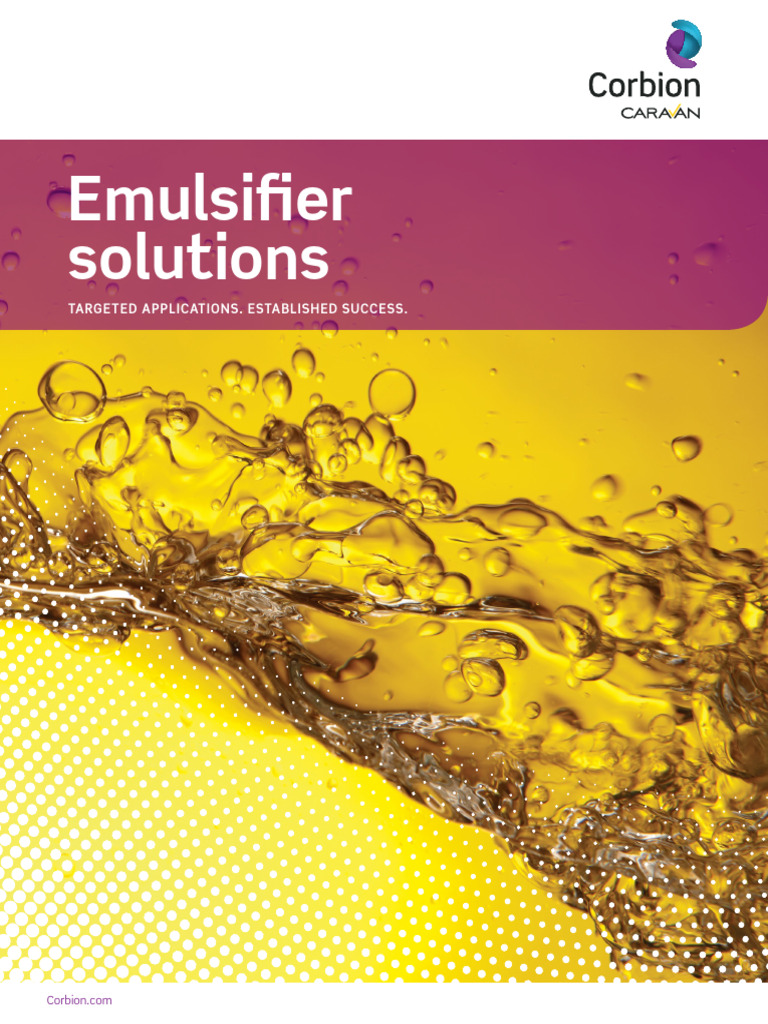 Emulsifiers Solution - Catalog - (Supplier - Corbion, Netherlands ...