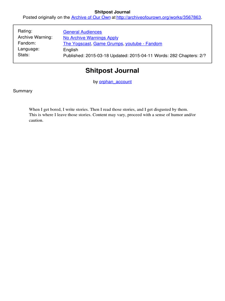 Shitpost Journal | PDF