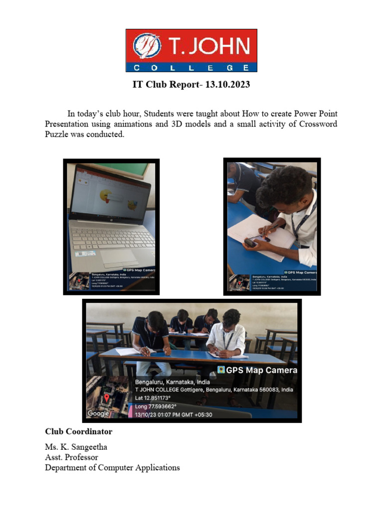 IT Club Report 13 Oct | PDF