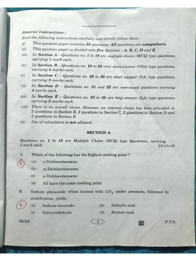 Chemistry Class 12 Important Questions | PDF