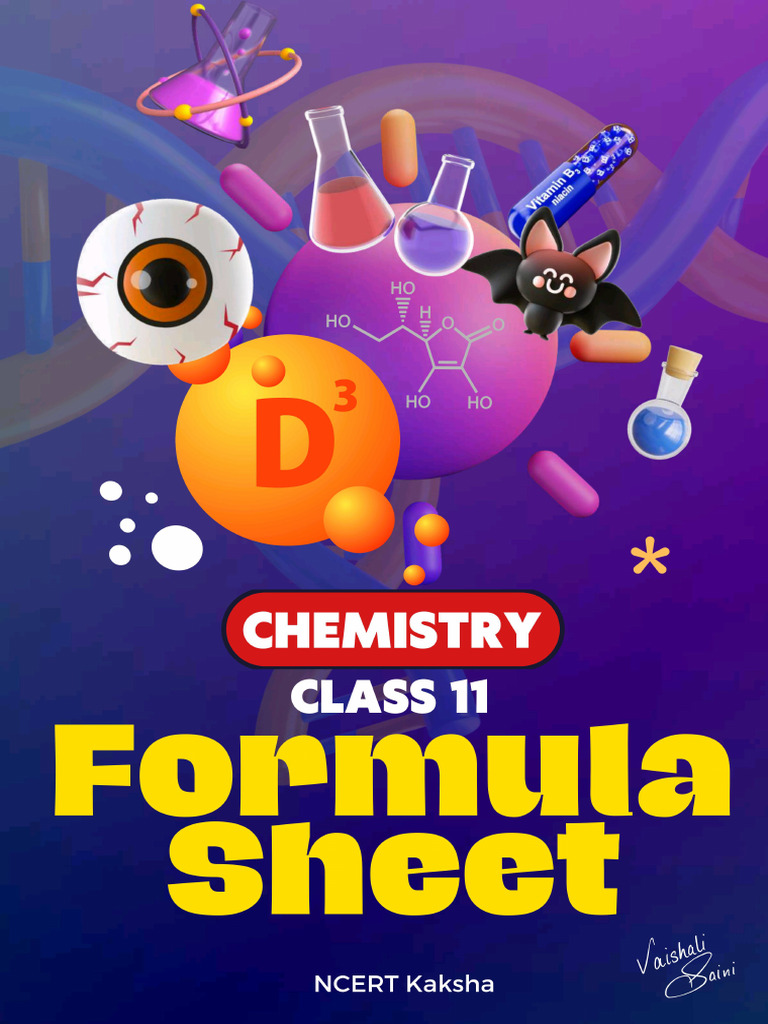 Class 11 Chemistry Formula Sheet. | PDF