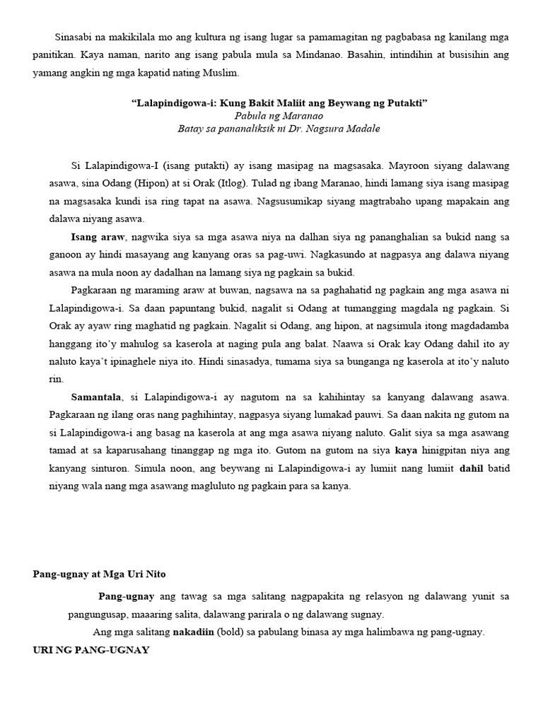 Filipino 7 Notes Week2 q1 | PDF