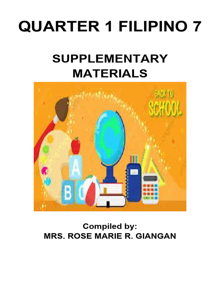 Filipino 7 Supplementary Materials | PDF