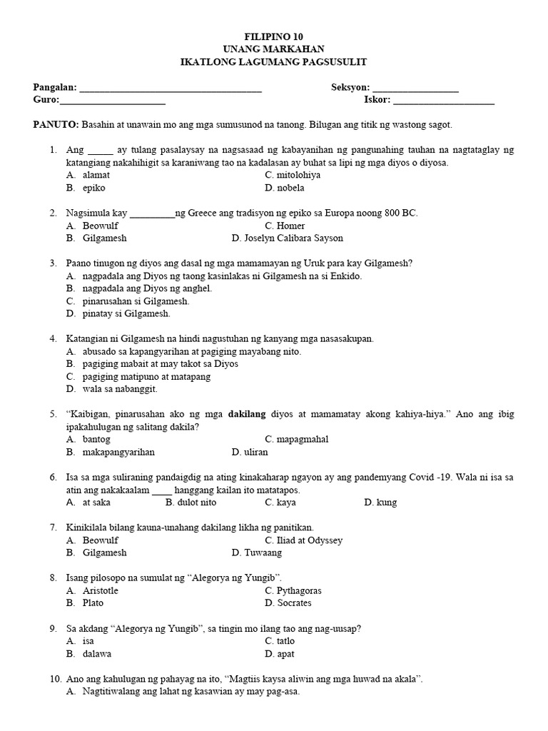 Filipino10 Q1 S3 | PDF