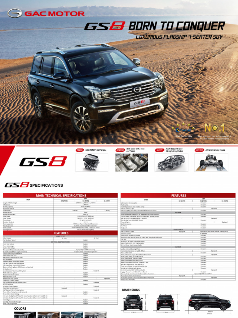GAC Motor GS8 Brochure | PDF