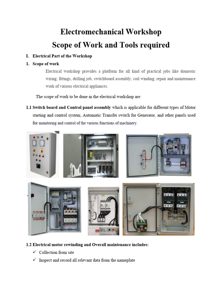 Electromechanical Workshop Proposal | PDF | Technology & Engineering