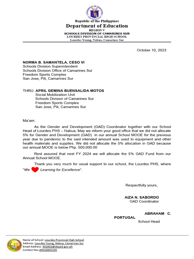 Letter Request GAD | PDF | Wellness